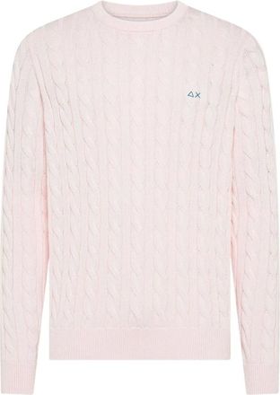 Sun 68 Homme, Pulls, Rose, Taille: M Cable Knit Sweater L/S