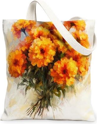 Generic Sac fourre-tout en toile r&eacute;utilisable pour le shopping, 33 x 38,1 cm, motif floral aquarelle pour femme, peinture esth&eacute;tique botanique, d&eacute;coration cad