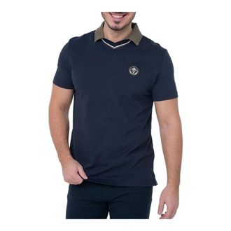 Guess Homme, Tops, Bleu, Taille: L Polo en Coton avec Logo Brodé