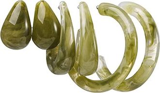 Generic Paires de Boucles doreilles cr&eacute;oles en r&eacute;sine Acrylique &agrave; Manchette Ronde en Forme de CDurabilit&eacute;