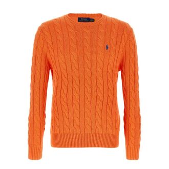 Polo Ralph Lauren Homme, Pulls, Orange, Taille: 2XL Pull en coton torsad&eacute;