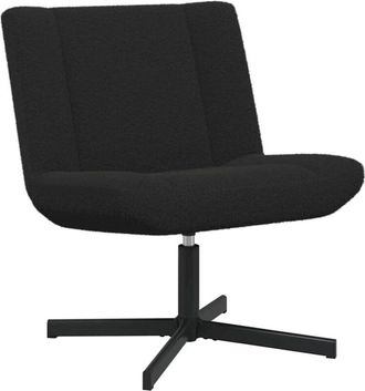 vidaXL Chaise pivotante Noir 63 x 75 x 76 cm Peau de mouton vidaXL