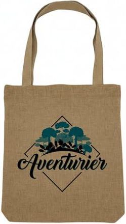 Fabulous Sac Shopping Tote Bag Aspect Lin - Aventurier Jungle Enfant Nature Aventure - Sac de Courses Toile Epaisse 360g Beige Naturel Cabas Port&eacute; Epaule Solid