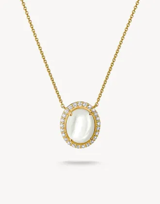 Thomas Sabo cha&icirc;ne en nacre avec zirconias blancs en or jaune, blanc-Dor&eacute;