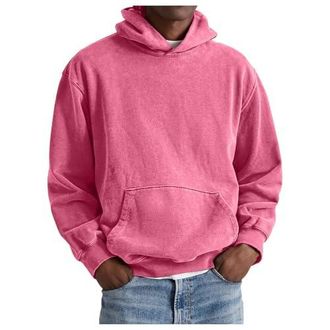 Generic Sweat &agrave; capuche pour homme - Pull r&eacute;tro - Manches longues - Coupe droite - En tissu denim - Confortable - T-shirt de sport basique - Pull de transitio