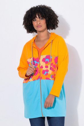 Angel Of Style Sweatjacke Long-Sweatjacke A-Linie Leo-Streifen