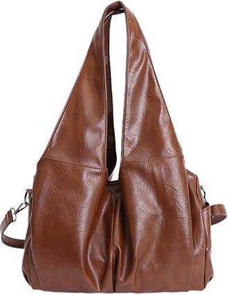 Generic Sac &agrave; main &agrave; bandouli&egrave;re unique en cuir synth&eacute;tique avec sangle r&eacute;glable pour l&eacute;cole, le travail, un usage quotidien, marron, 400.00x250.00x150.00mm/1