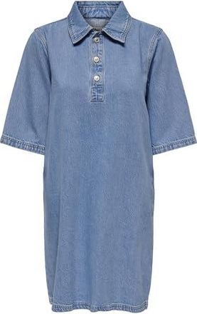 Only Onlgry S/S Dress DNM Azg Noos Robe Courte, Bleu Jeans Clair, M Femmes