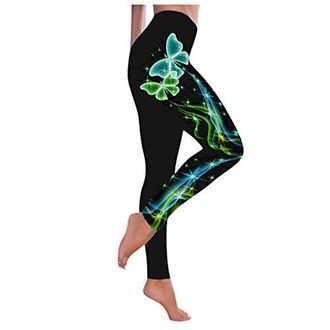Generic Legging Femme Taille Haute- Legging De Sport Imprim&eacute; Papillon sur Le C&ocirc;t&eacute; Grande Taille Slim &Eacute;lasticit&eacute; Extensible D&eacute;contract&eacute; Pantalon Skinny Moulant