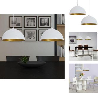 vidaXL Vidaxl - Deckenleuchte 2 Stk. Höhenverstellbar Halbkugelförmig Weiß - Pendelleuchte - Deckenleuchte - Wohnzimmerlampe - Esszimmerlampe - LED-Lampe
