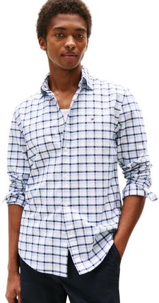 Tommy Hilfiger Herren Hemd Heritage Oxford Easy Check Regular Fit, Mehrfarbig (Breezy Blue/Check), XXL