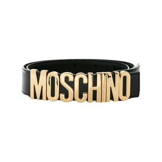 Moschino G&uuml;rtel Aus Leder Mit Logo - - Accessories - Damen - Schwarzk - S