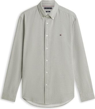 Tommy Hilfiger THFlex-Hemd mit Dobby-Webstruktur und Flag-Stickerei, Regular Fit in