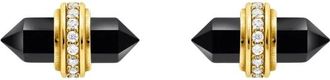 Thomas Sabo Thomas Sabo, Femme, Accessoires, Noir, Taille: ONE Size Puces doreilles plaqu&eacute;es or avec onyx hexagonal