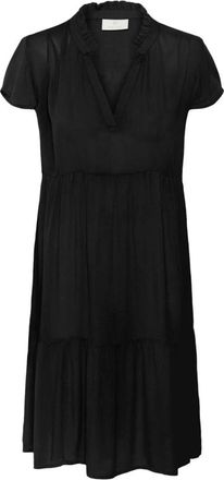 Kaffe Femme, Robes, Noir, Taille: 38 FR &Eacute;l&eacute;gante robe noire profonde &agrave; volants