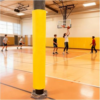 Generic Basketball Pfostenpolster Runde Basketballkorb-Pfostenabdeckung (120 cm Durchmesser), 5-25 cm Durchmesser, Umlaufender Pfostenschutz/Metalls&auml;ulenpolst