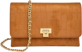 Elisabetta Franchi Femme, Sacs, Brun, Taille: ONE Size Sac bandouli&egrave;re en daim