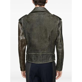 Maison Margiela Distressed Calf Leather Jacket - Black