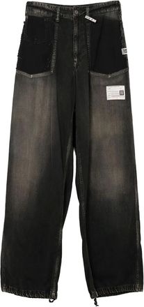 Miharayasuhiro jean à détails de découpes - Noir