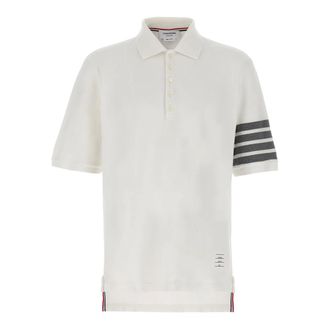 Thom Browne Polo 4bar - Homme - Tops - Blanc - Taille: 2XL