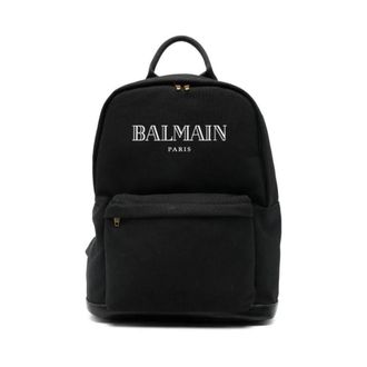Balmain unisex, Sacs, Noir, Taille: ONE Size Logo Backpack
