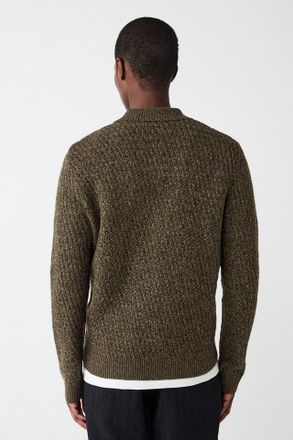 Next Strickjacke Strukturierter Regular Fit Pullover mit RV (1-tlg)