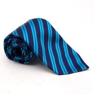 Eton Silk Diagonal Blue Stripe Tie