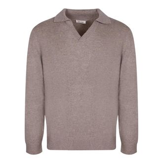 Soft Goat V-neck Strickware - - Knitwear - Herren - Beige - XL