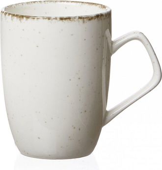 Ritzenhoff & Breker Kaffeebecher Casa, 380 ml, Henkelbecher im Vintage-Look, Mix & Match-Geschirr, Spülmaschinenfest & Mikrowellengeeignet, Porzellan, Creme