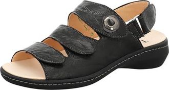 Think Damen CAMILLA chromfrei gegerbte nachhaltige Sandale, SCHWARZ/KOMBI 0000