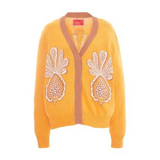La DoubleJ Maximalistischer Ananas-Cardigan - - Knitwear - Damen - Gelb - M