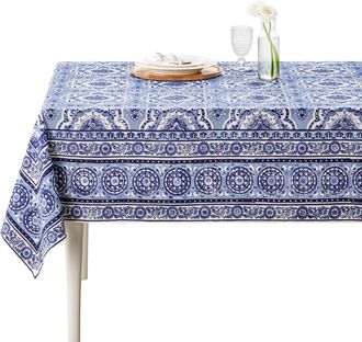 Maison d'Hermine Tischdecken, 100% Baumwolle, 140cm x 180cm dekorative quadratische Oster-Tischdecke, waschbare Tischdecke f&uuml;r Feiertagsessen, Hochzeit, Babyparty, Mel