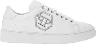 Philipp Plein Homme, Chaussures, Blanc, Taille: 42 EU Lo-Top Baskets Hexagon