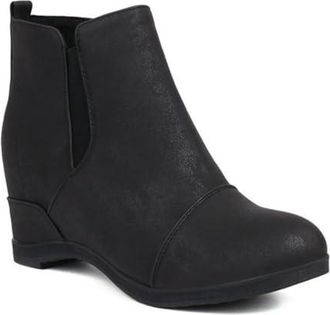 Generic Bottines tendance &agrave; talon compens&eacute; cach&eacute; pour femme - Confortables - Bout rond - Chaussures habill&eacute;es dhiver d&eacute;contract&eacute;es, Noir, 40.5 EU