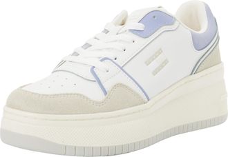 Tommy Jeans Damen Tjw Retro Basket Flatform En0En02916 Low Top, BEIGE (Gulf Sand/Periwinkle Dust), 40 EU