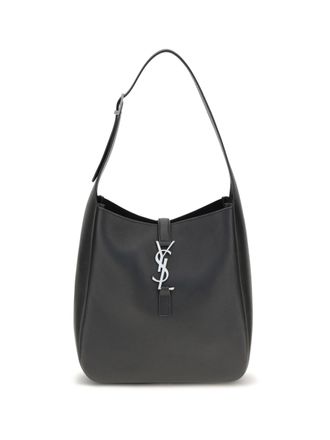 Saint Laurent Womens Shoulder Bag Le 5a7 Black Leather Calf