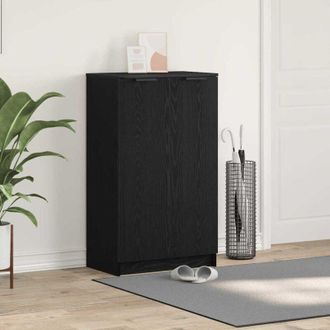 vidaXL Vidaxl - Meuble &agrave; chaussures avec &eacute;tag&egrave;re Ch&ecirc;ne noir 59 x 35 x 100 cm