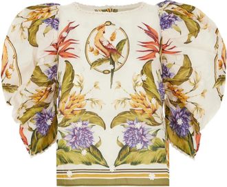 Farm Rio Farm Rio, Femme, Blouses et Chemises, Multicolore, Taille: 38 FR Tropical Scarf Blouse