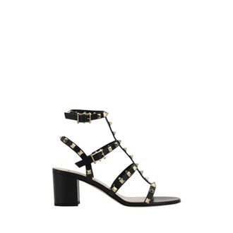 Valentino Garavani Femme, Chaussures, Noir, Taille: 39 EU Sandales &agrave; Talons Hauts Rockstud