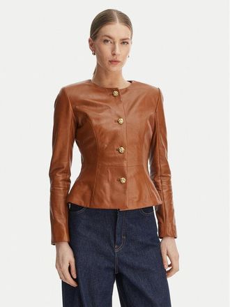 Guess Lederjacke G6GL02 L0083 Braun Regular Fit
