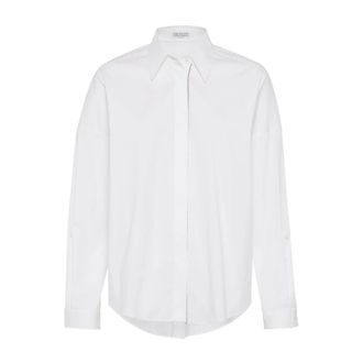 Brunello Cucinelli Femme, Blouses et Chemises, Blanc, Taille: 36 FR Chemise avec D&eacute;coration de Perles