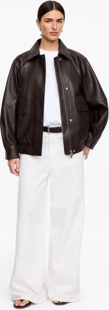 Arket Lockere Lederjacke -Braun