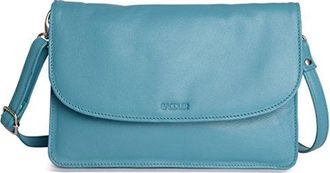 Saddler Olivia Sac &agrave; Main ou Pochette &agrave; 3 Sections en Cuir Nappa Souple - Bleu Sarcelle