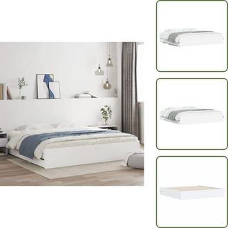 vidaXL The Living Store - Bettgestell mit Schubladen Wei&szlig; 180x200 cm Holzwerkstoff - Bettesrahmen - Doppelbett - Holzbettfundament - Schubladenschrank