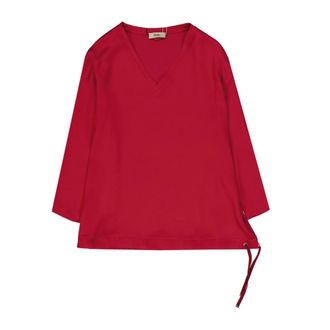Herno Femme, Tops, Rouge, Taille: 38 FR Long-sleeve V-neck Top