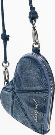 Desigual Mini-portefeuille en forme de coeur &agrave; bandouli&egrave;re - Bleu