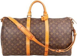 Louis Vuitton Crossbody Bags - Louis Vuitton Canvas Monogram Keepall 50 Bandoulie - Gr. unisize - in Braun - f&uuml;r Damen