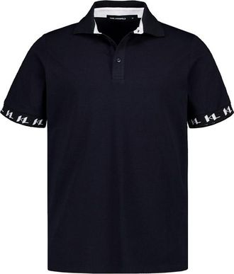 Karl Lagerfeld Herren Polo-Shirt blau Baumwoll-Jersey