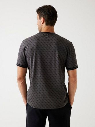 Guess T-Shirt MARSHALL Regular Fit, geringelte B&uuml;ndchen