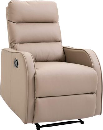 HOMCOM 160&deg; manuell verstellbarer Relaxsessel mit Fu&szlig;st&uuml;tze, breite Sitzfl&auml;che, gepolsterter Drehsessel aus Kunstleder f&uuml;r Schlafzimmer, Wohnzimmer und Wohnb